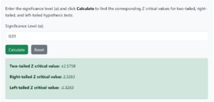 Z Critical Value Calculator